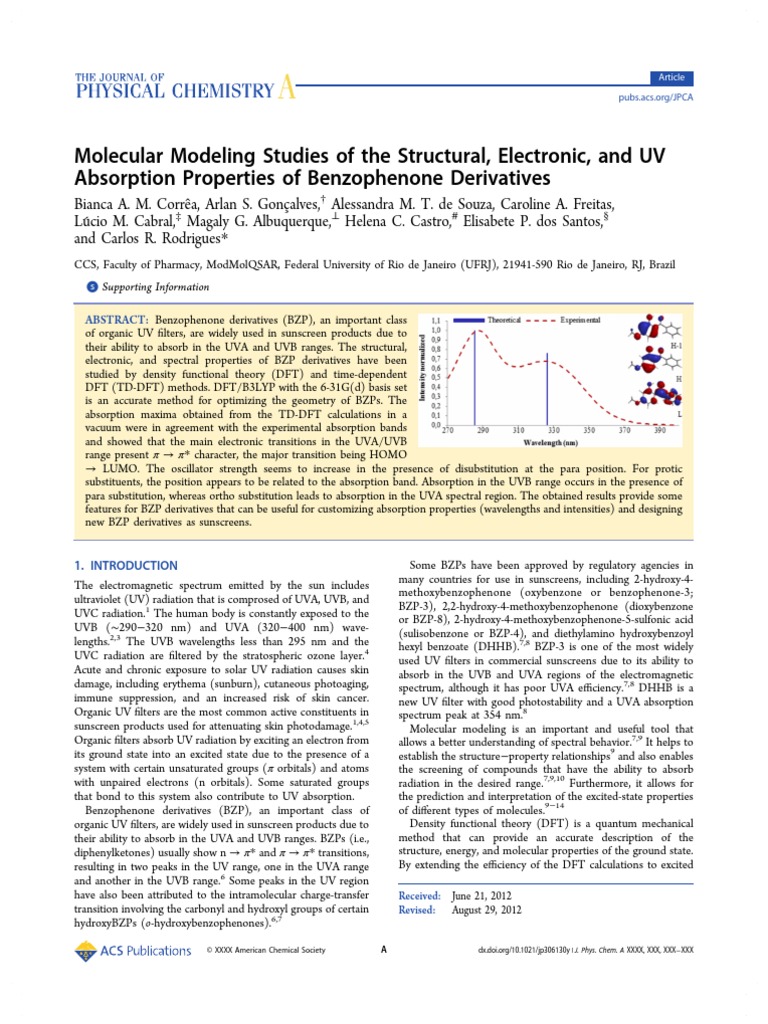 Molecular Modeling Studies of The Structural, Electronic, and UV ...