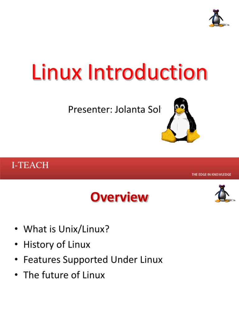 Linux Introduction: Presenter: Jolanta Soltis | PDF | Linux | Computer File
