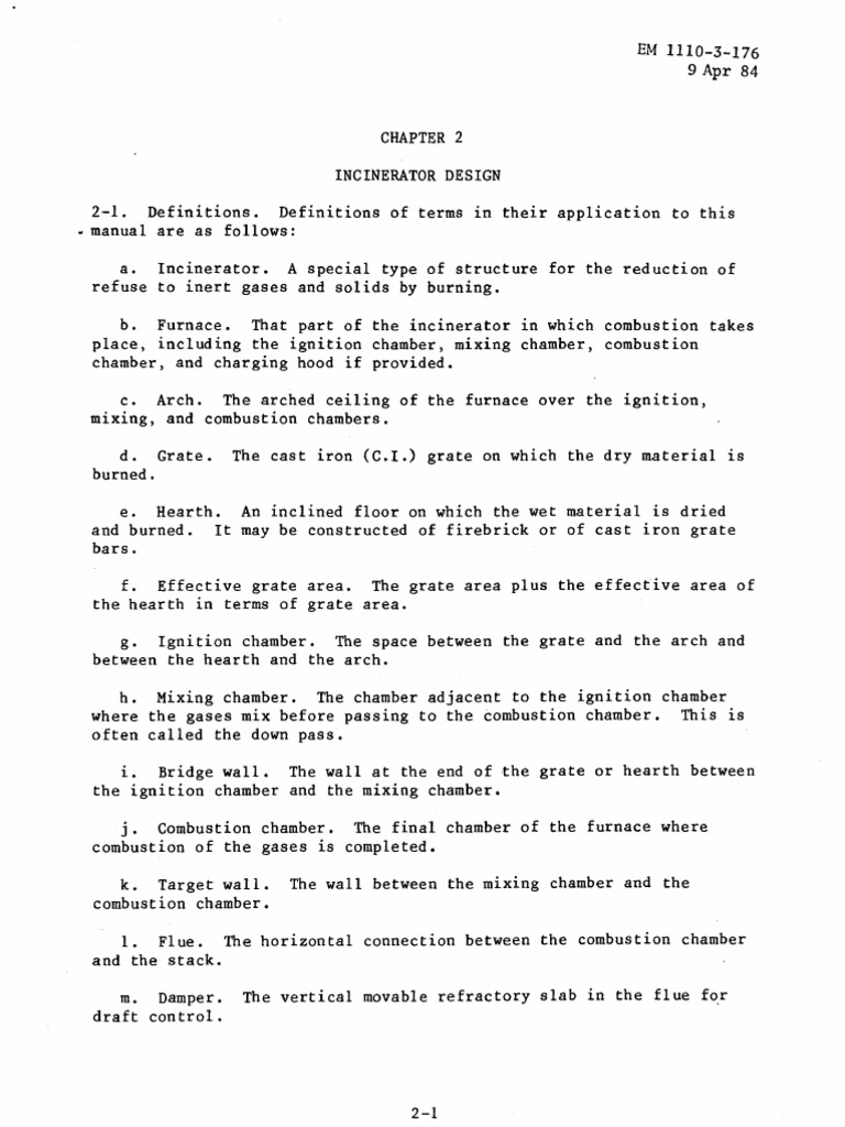 Incinerator Design | PDF | Incineration | Chimney