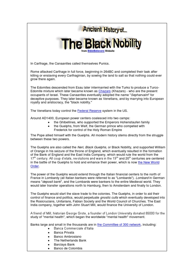 Black Nobility | PDF | Italy
