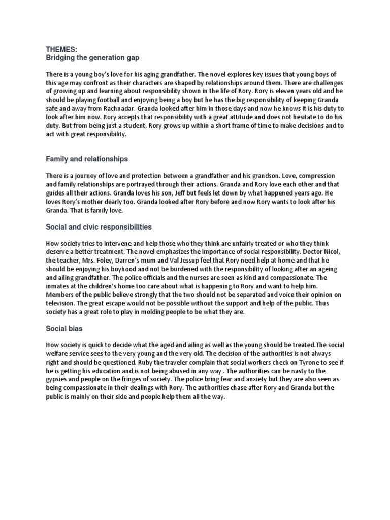 Themes: Bridging The Generation Gap | PDF | Psychological Concepts