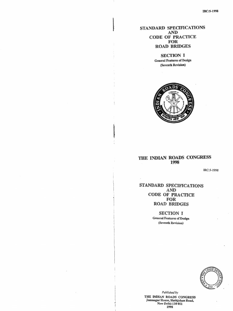 IRC 5-1998 Standards Specifications and Code of Practice For Road ...