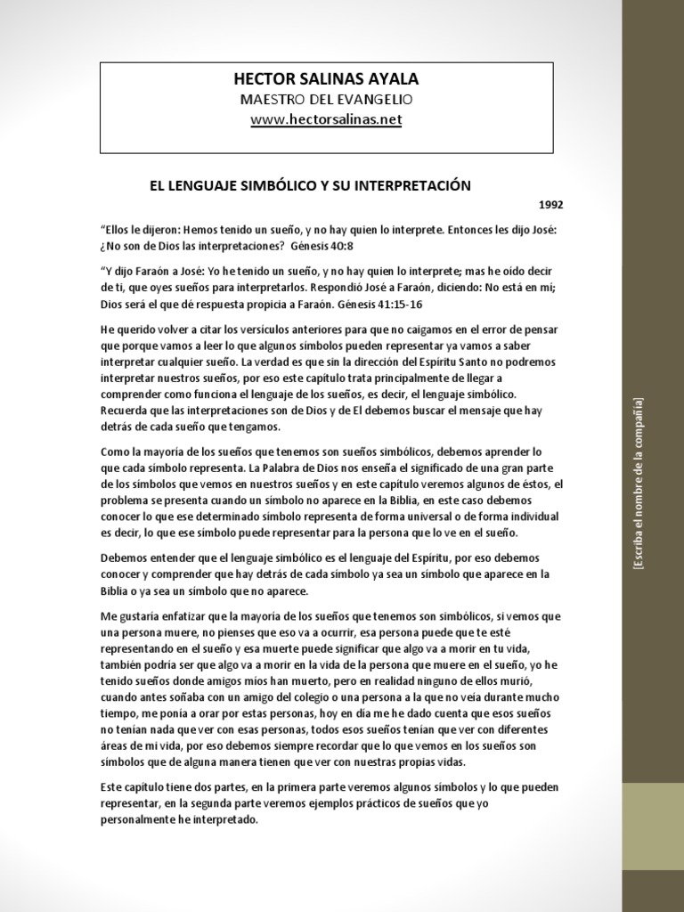 El Lenguaje Simbolico y Su Interpretacion PDF | PDF | Sueño | Los símbolos