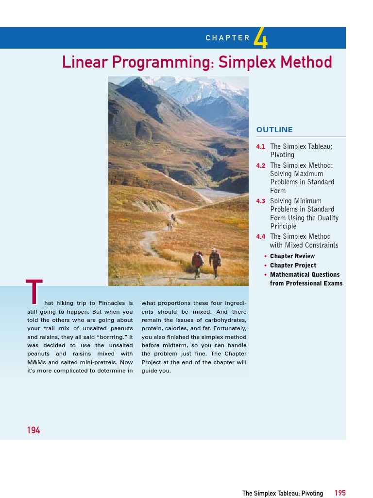 Linear Programming: Simplex Method: Outline | PDF | Linear Programming ...