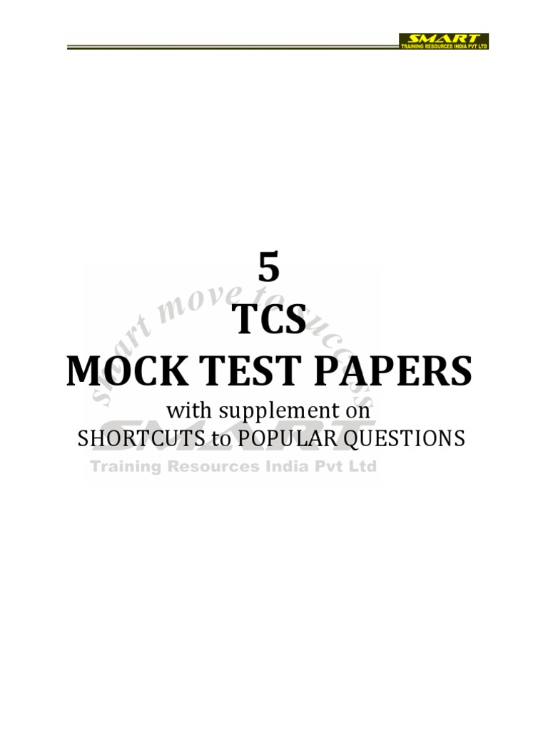 5 TCS Mock Test Papers: With Supplement On Shortcuts To Popular ...