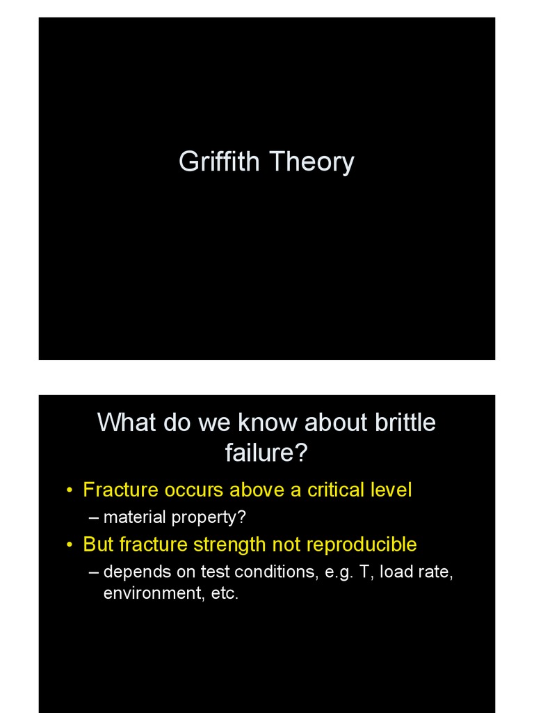 Griffith Theory of Fracture Mechanics | PDF | Fracture Mechanics ...
