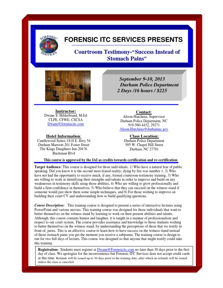 September 9-10 Courtroom Testimony Flyer | PDF | Witness | Courtroom