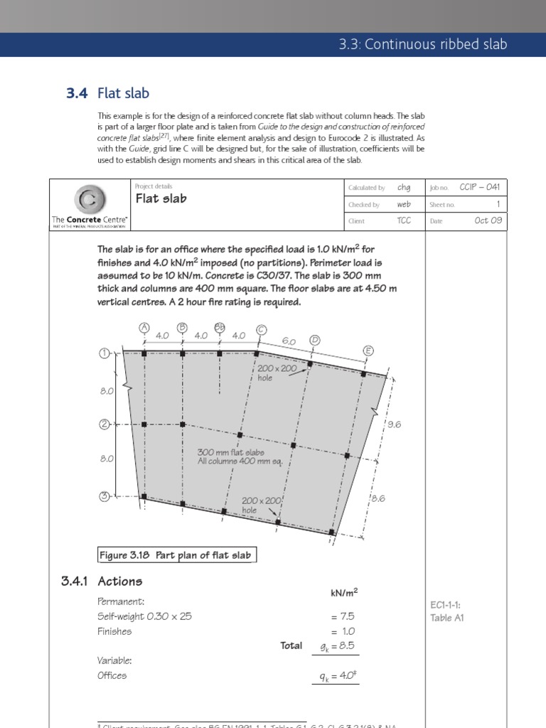 Good Flat Slab Example Acc to EC2 (the Concrete Centre) | Teaching ...