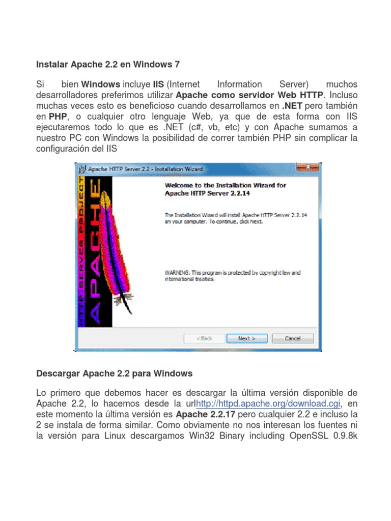 Instalar Apache 2 | PDF | Servidor HTTP Apache | Php
