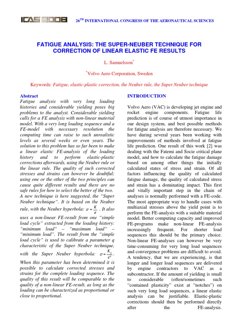 Neuber Technique For Elastic Plastic Correlation | PDF | Elasticity ...