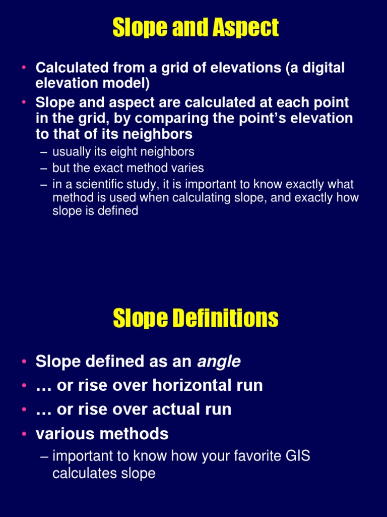 Slope vs. Aspect in GIS Analysis | PDF | Interpolation | Applied ...
