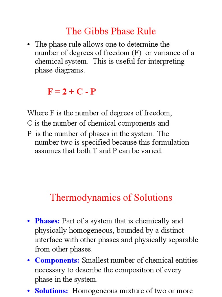 Understanding Gibbs Phase Rule | PDF | Phase Rule | Phase (Matter)