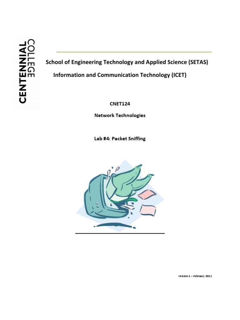 CNET124 Lab 4 Packet Sniffing | PDF | Computer Network | Network Packet