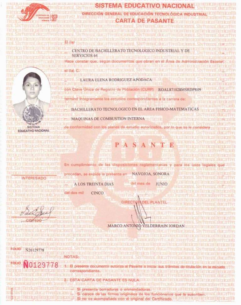 Certificado de Preparatoria | PDF