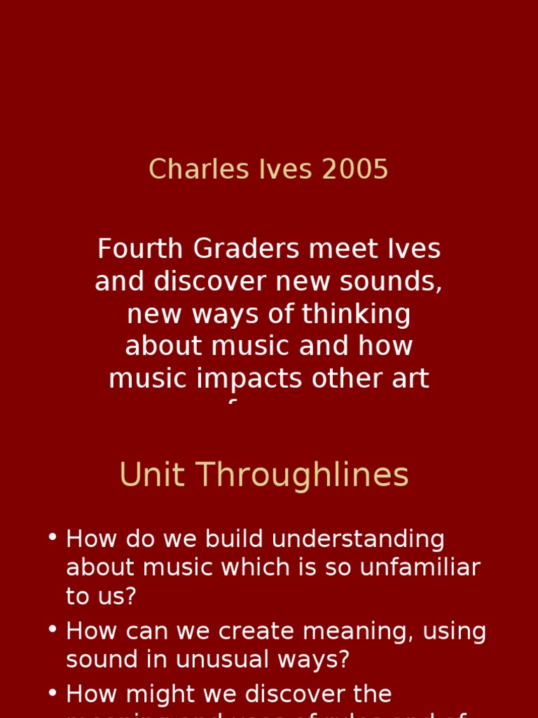 Ives The Unanswered Question | PDF | Harmony | Leisure