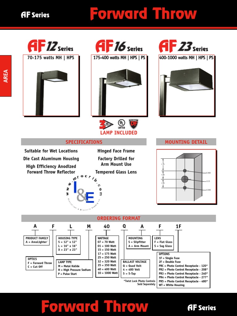 Forward Throw Lamp AF | PDF | Lighting | Light