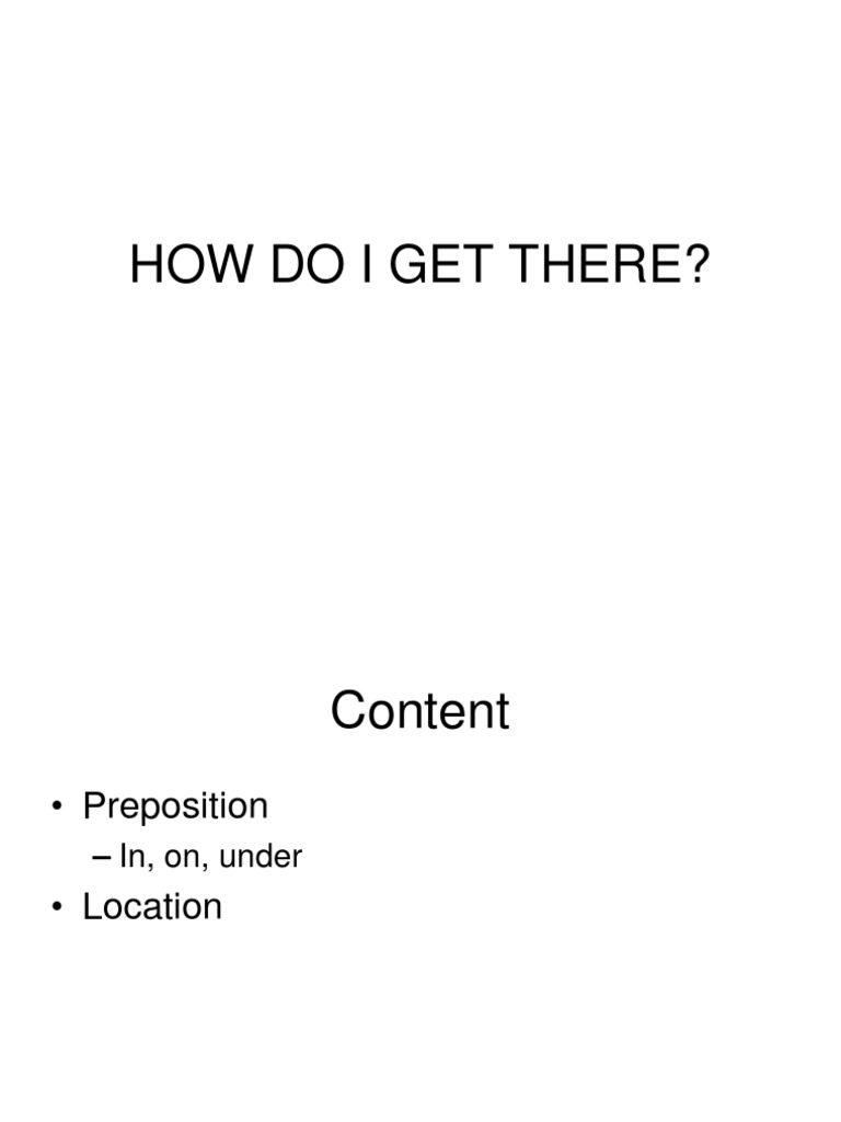 How Do I Get There | PDF