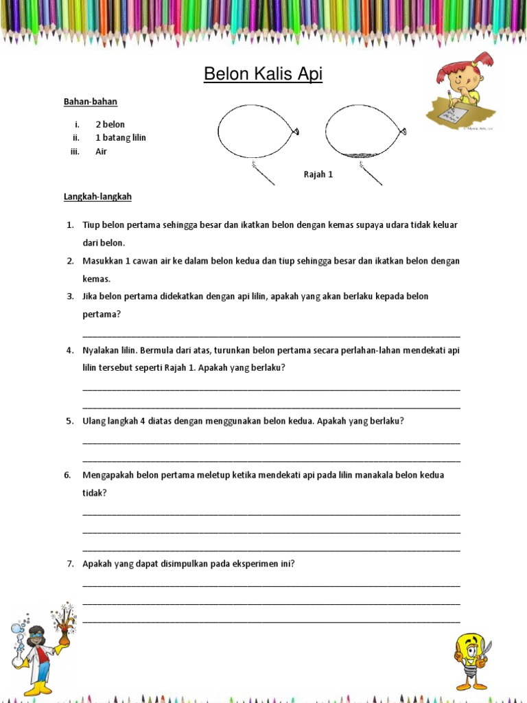 Eksperimen Di Rumah - Belon Kalis API | PDF