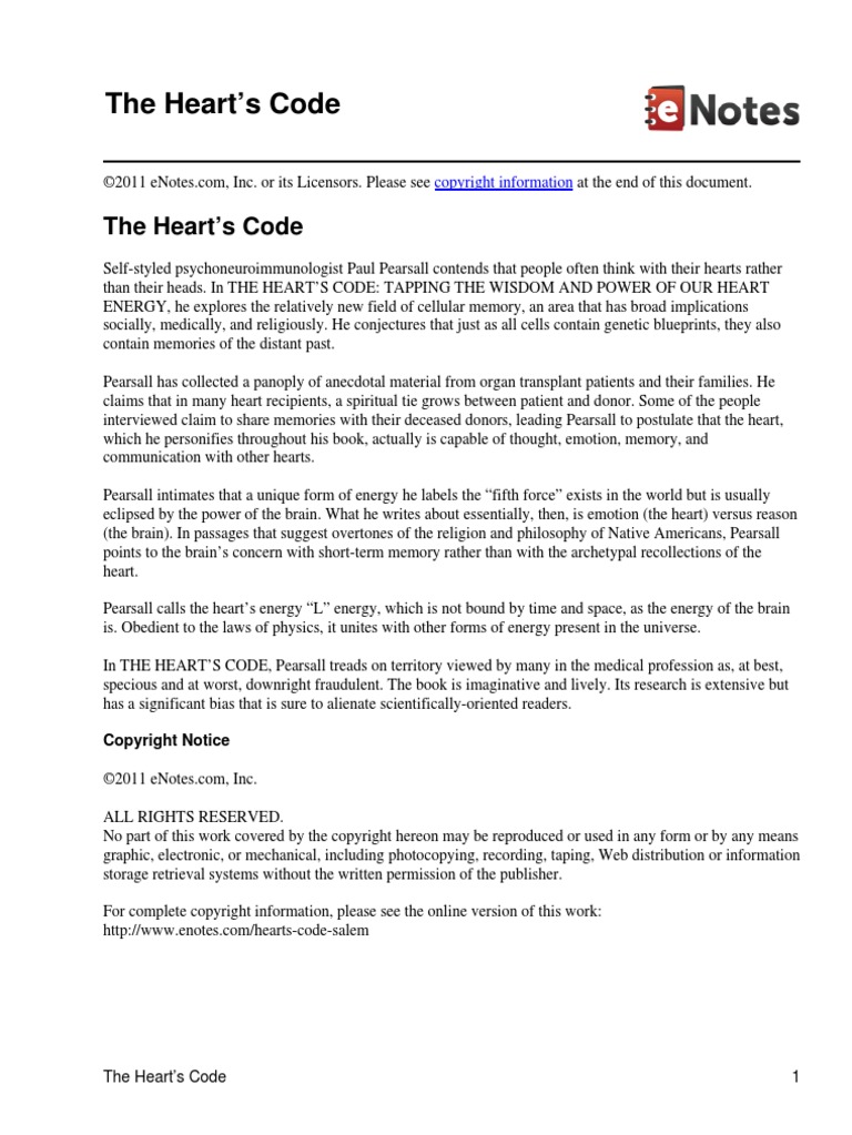 The Hearts Code 420842 | Memory | Copyright