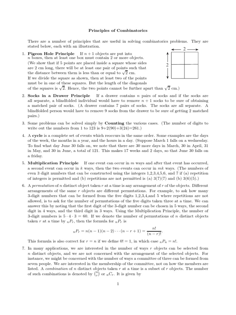 Principles of Combinatorics: N R N R N R N N | Download Free PDF ...