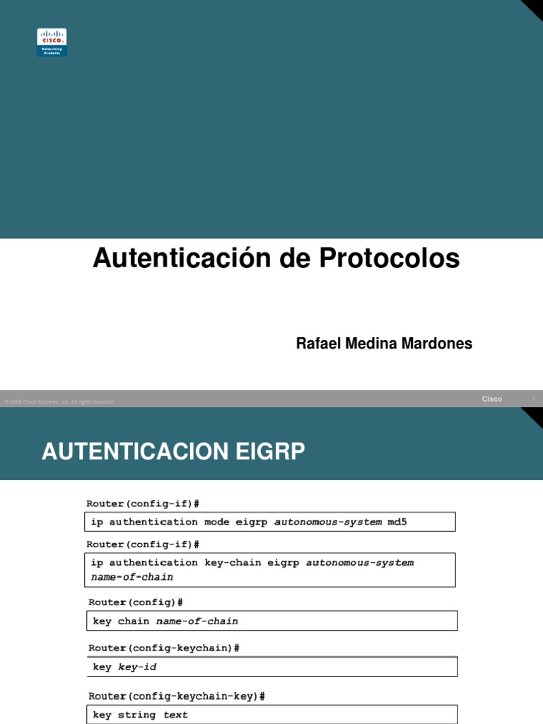 Cisco Protocol Authentication Guide | PDF | Computers