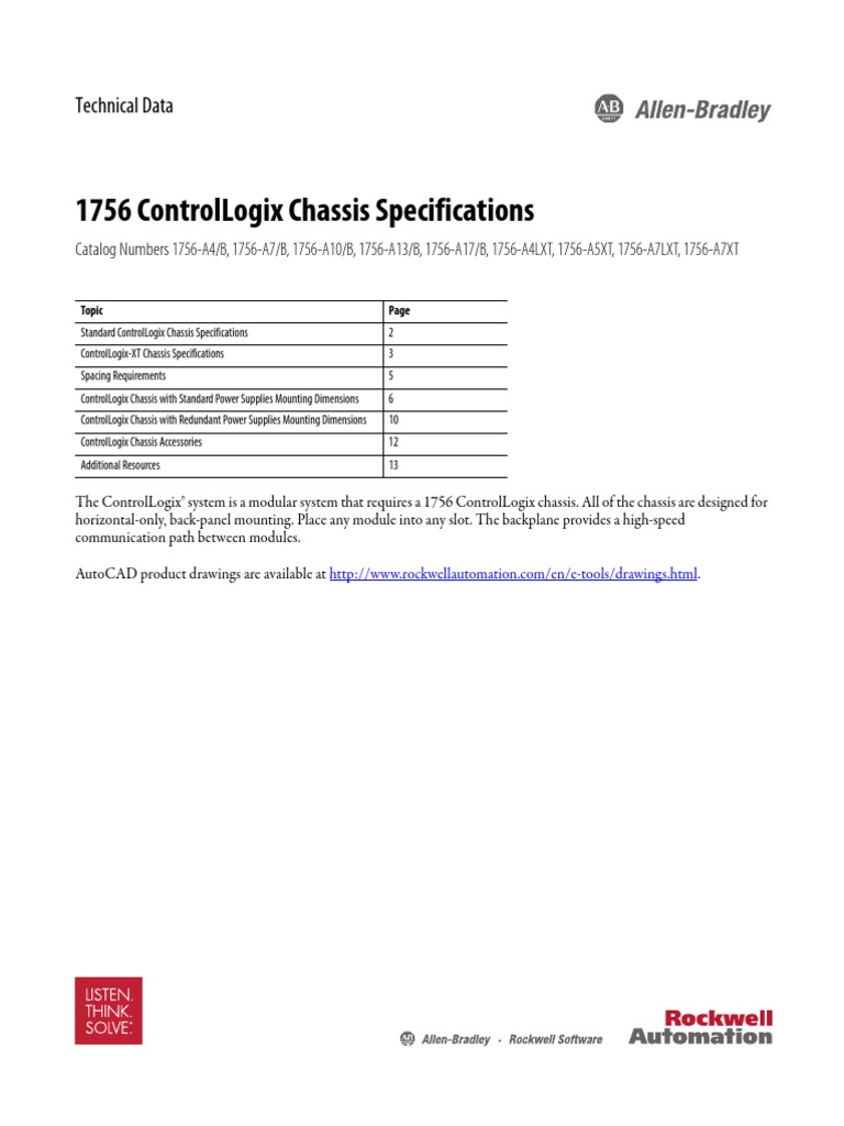 1756 Controllogix Chassis | PDF | Electronics | Electromagnetism