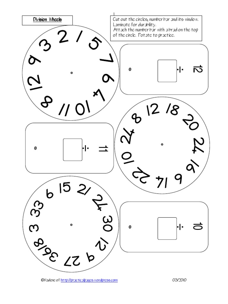 Maths Division Wheels | PDF