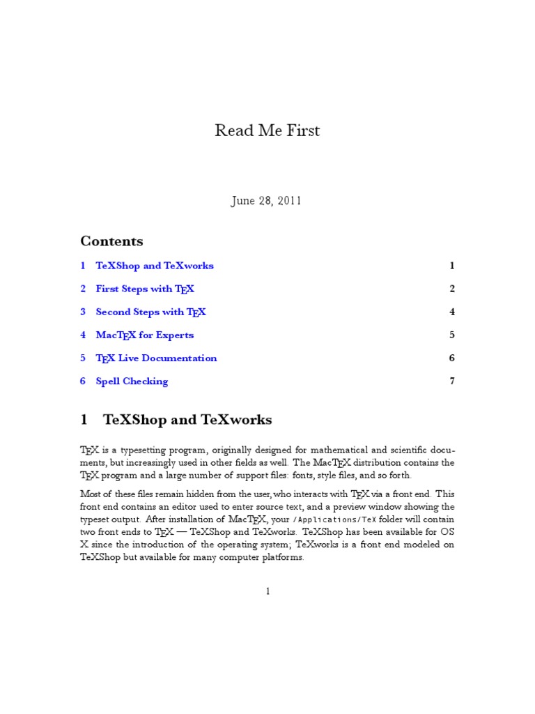Read Me First PDF | PDF | Te X | System Software