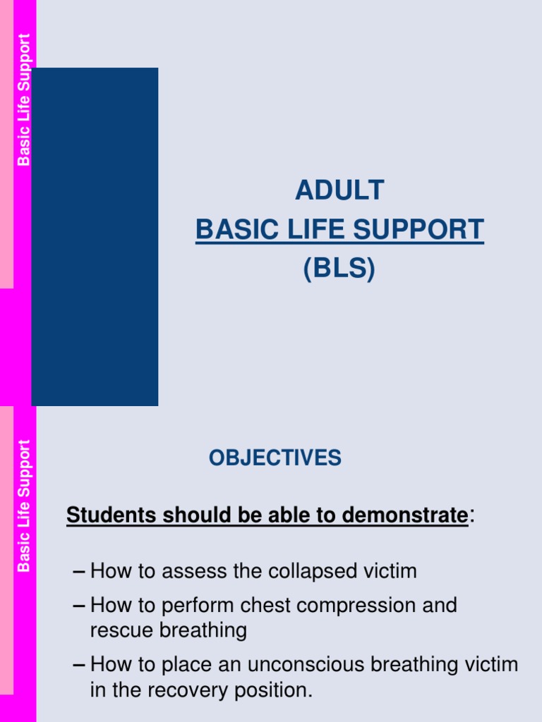 BLS Guide: Adult Basic Life Support Steps | PDF | Cardiopulmonary ...