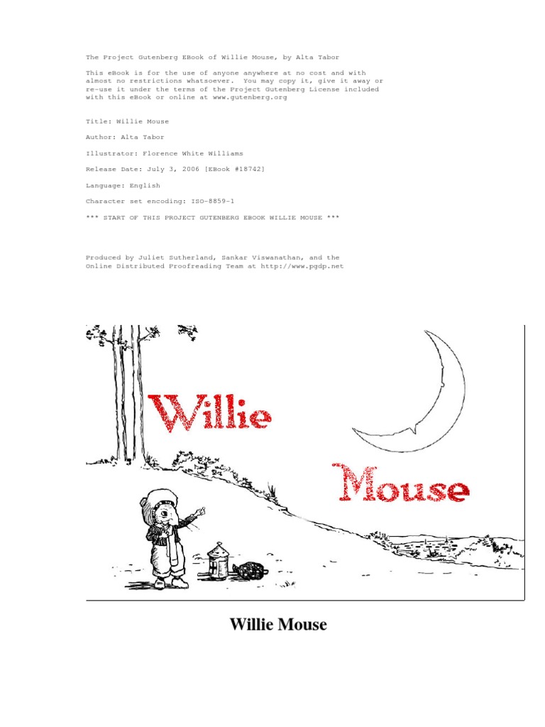 Willie Mouse | PDF | Project Gutenberg | Copyright