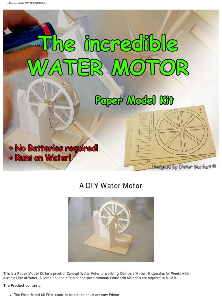 The Incredible WATER MOTOR Kit... | PDF | Engines | Nature
