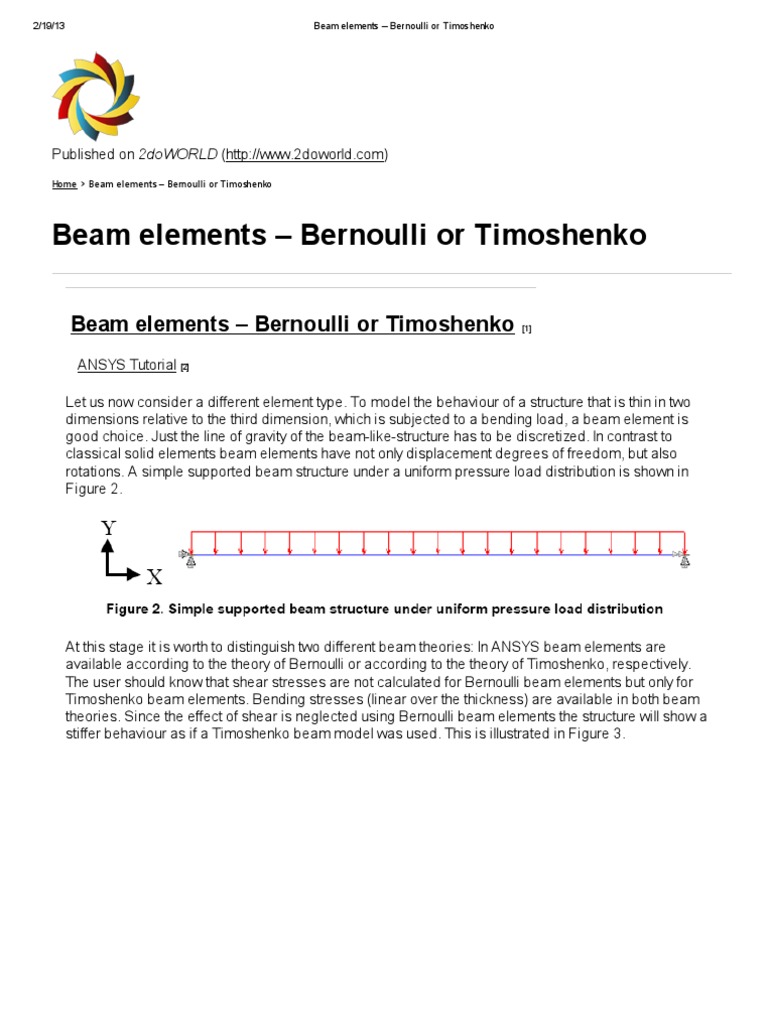 Beam Elements - Bernoulli or Timoshenko | PDF | Bending | Beam (Structure)