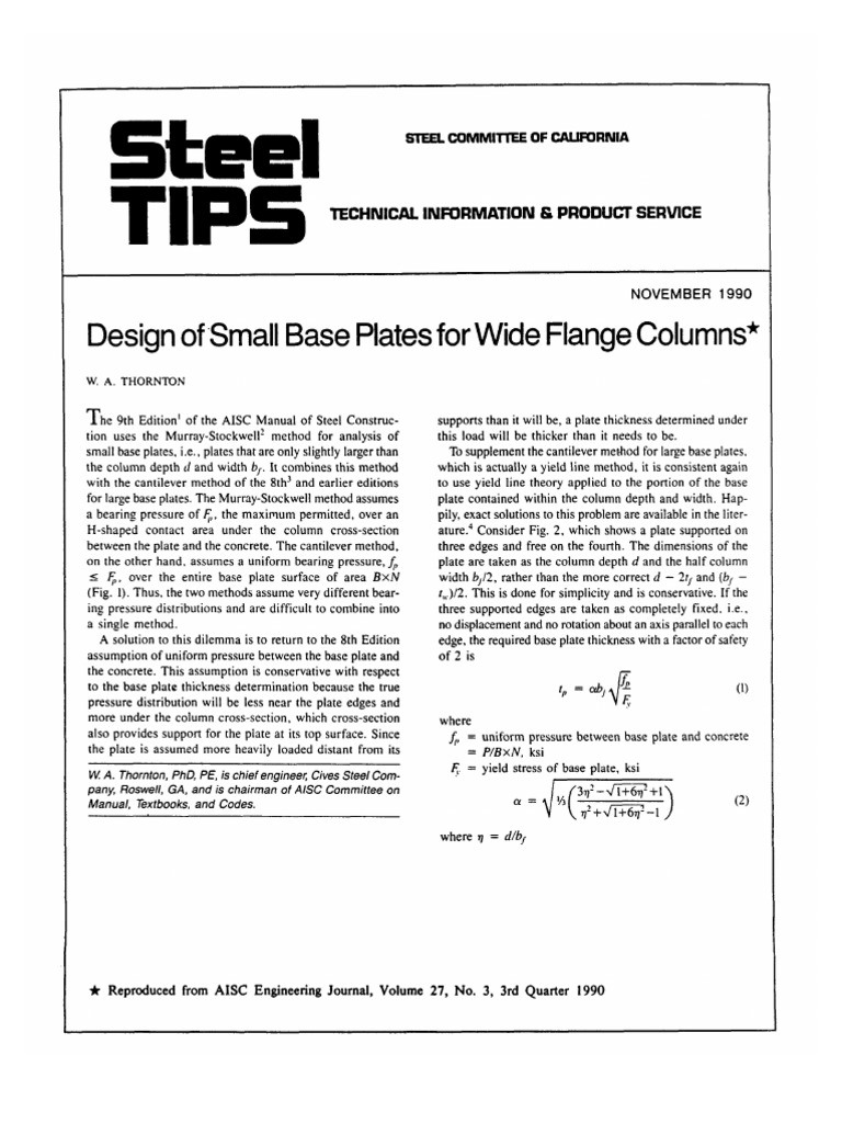 Base Plate Design | PDF