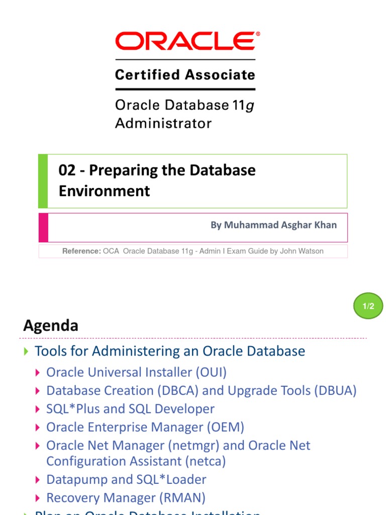 OCA 02 - Preparing The Database Environment | PDF | Oracle Database ...