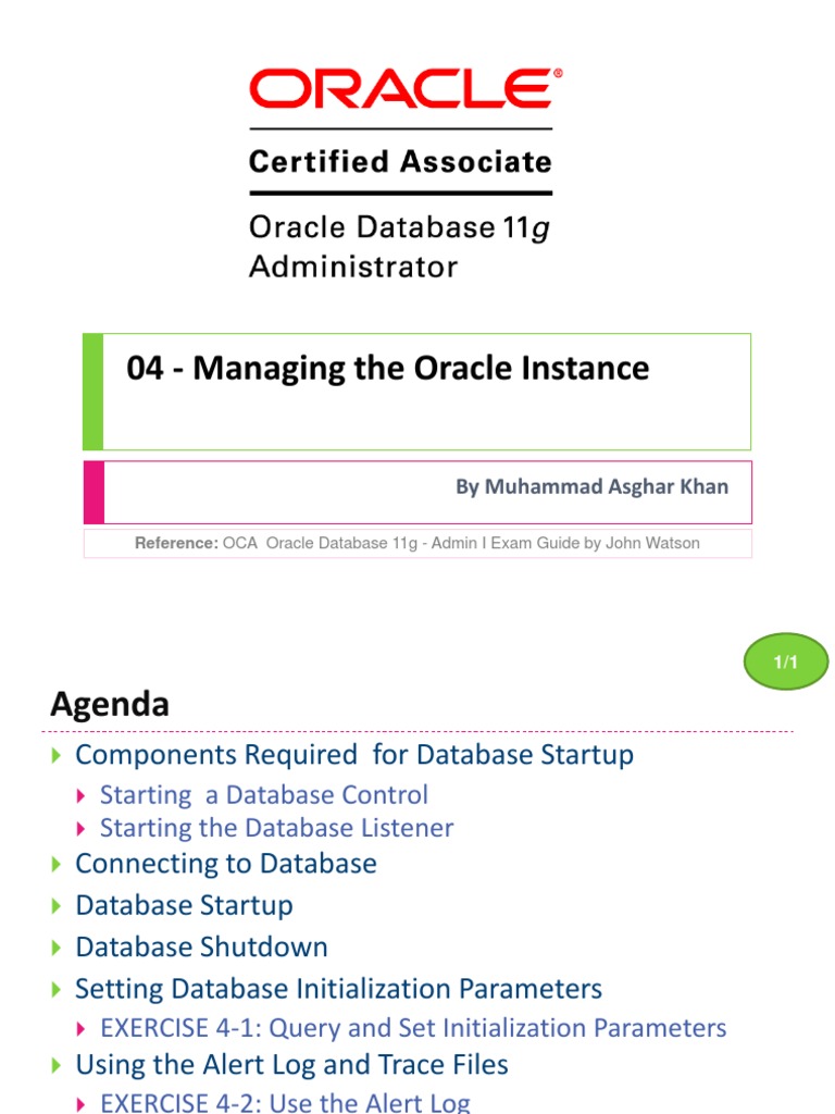Oca 04 Managing The Oracle Instance Pdf Oracle Database Database Transaction