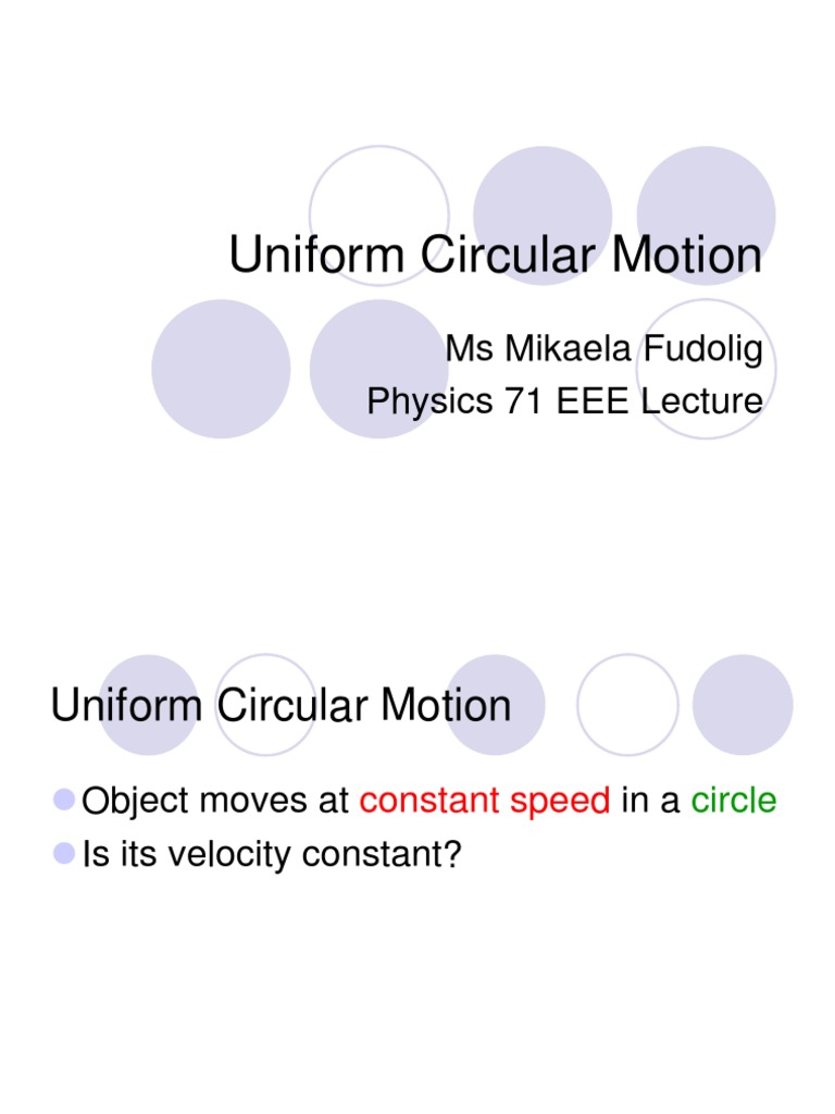 10 - Circular Motion | PDF | Acceleration | Speed