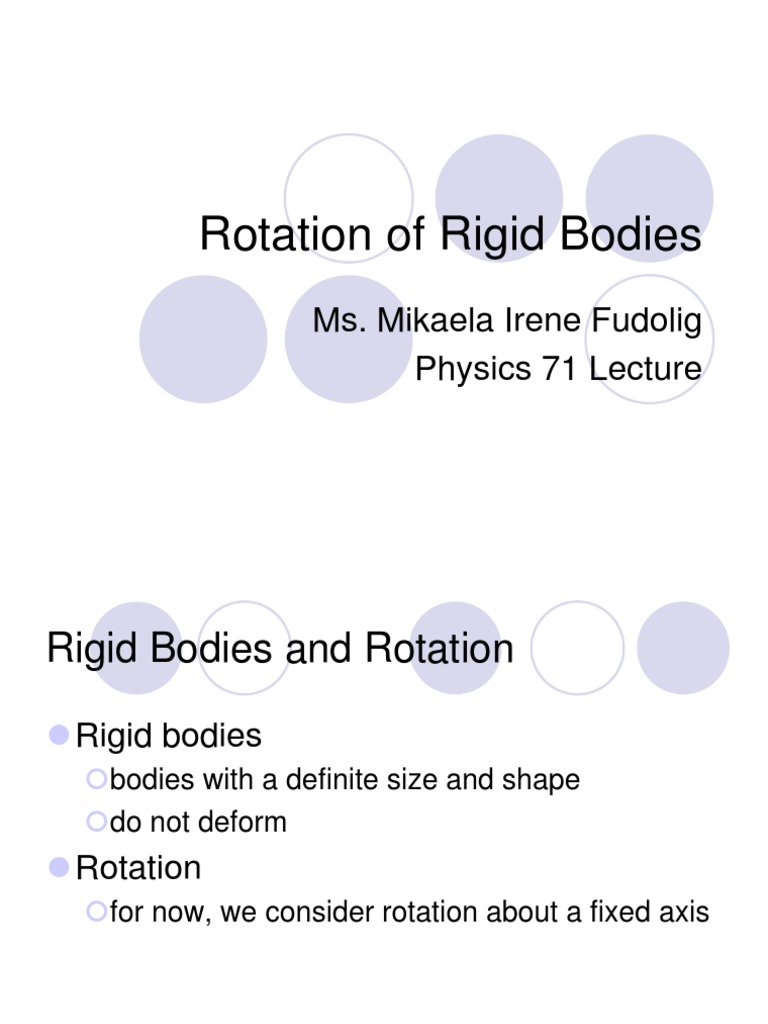 14 - Rotation of Rigid Bodies | PDF | Rotation Around A Fixed Axis | Speed