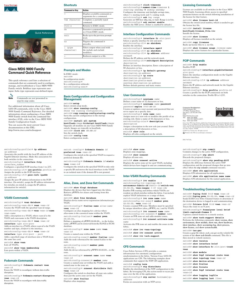 Cisco MDS Commands | Download Free PDF | Ip Address | Secure Shell