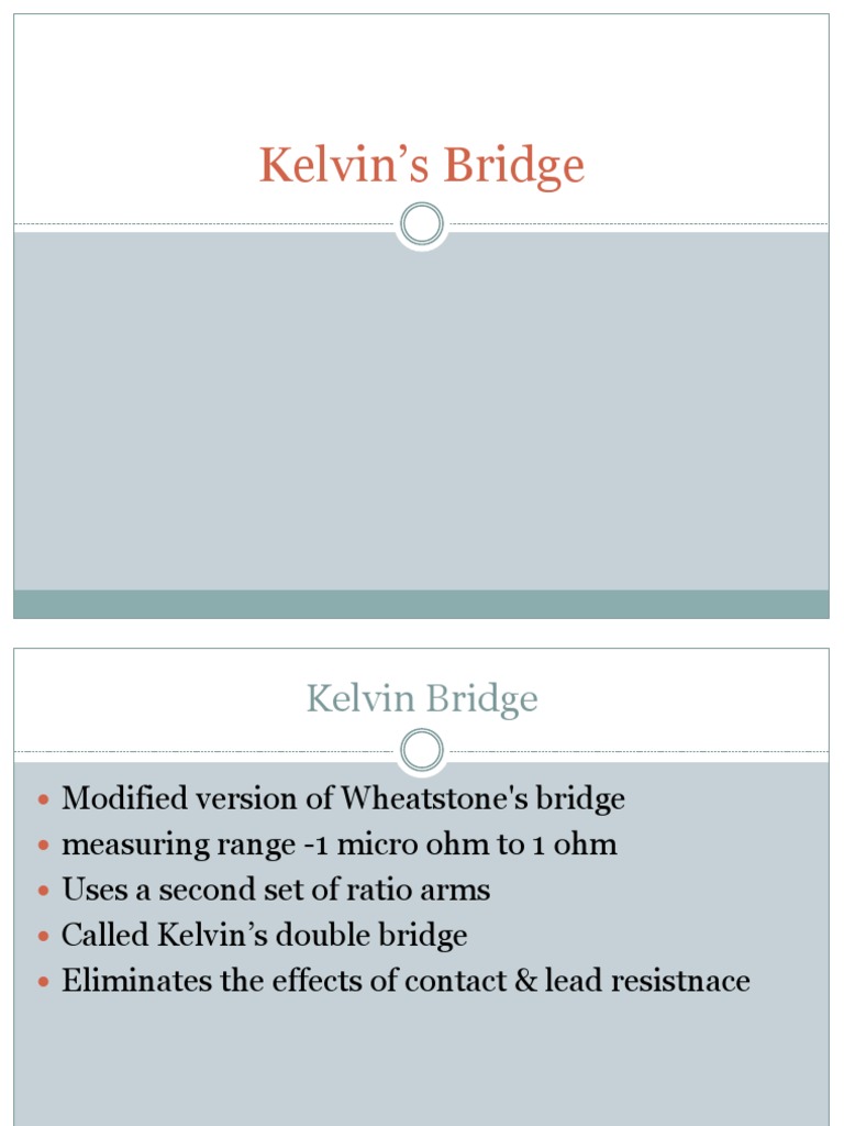 Kelvin Bridge | PDF | Electrical Circuits | Physics