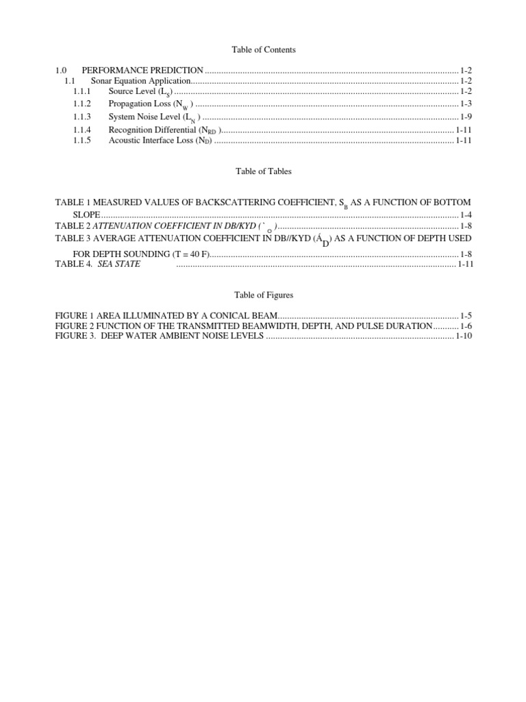 Sonar Performance Prediction | PDF | Sonar | Decibel