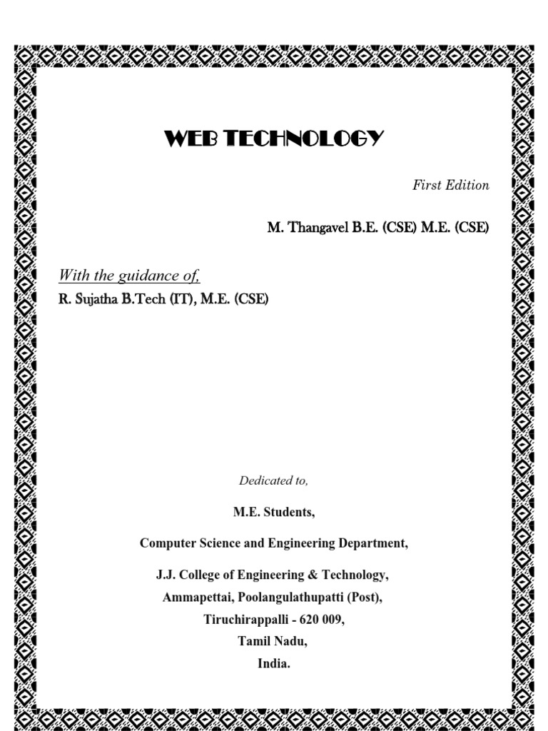 Web Technology Notes Pdf Java Servlet Hypertext 