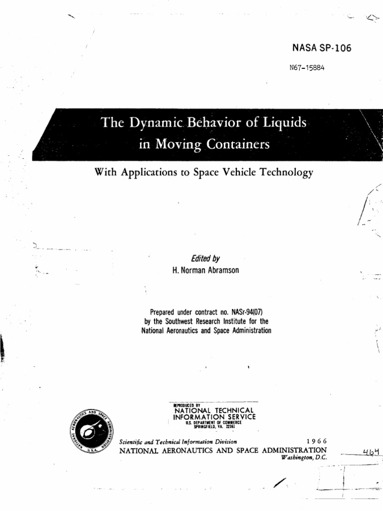 The Dynamic Behaviour of Liquids in Moving Containers | PDF | Normal ...