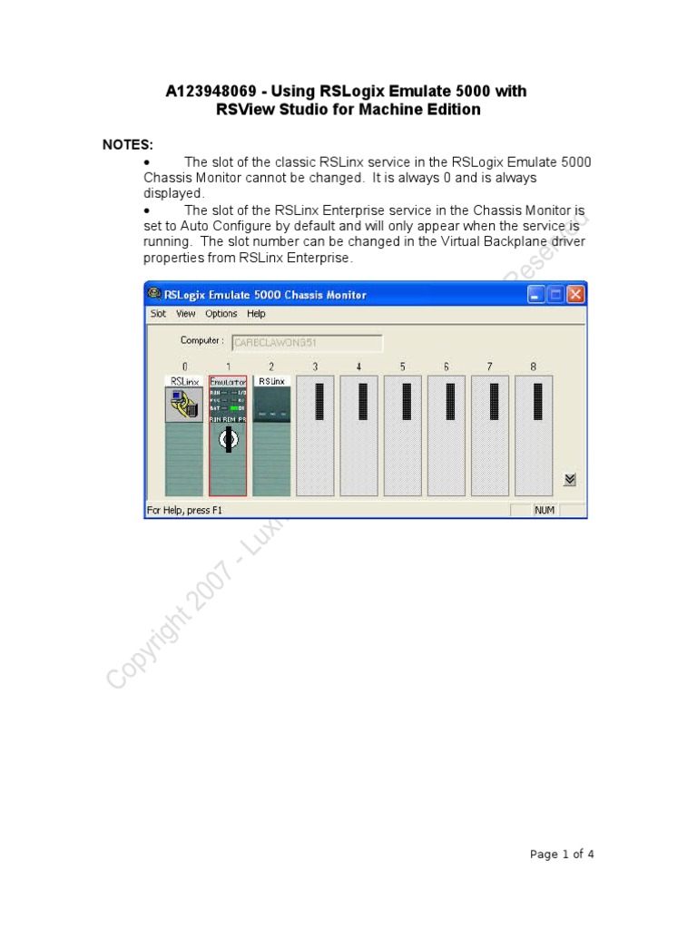 Como Usar RSLogix Emulate 5000 Com RSView Studio | PDF
