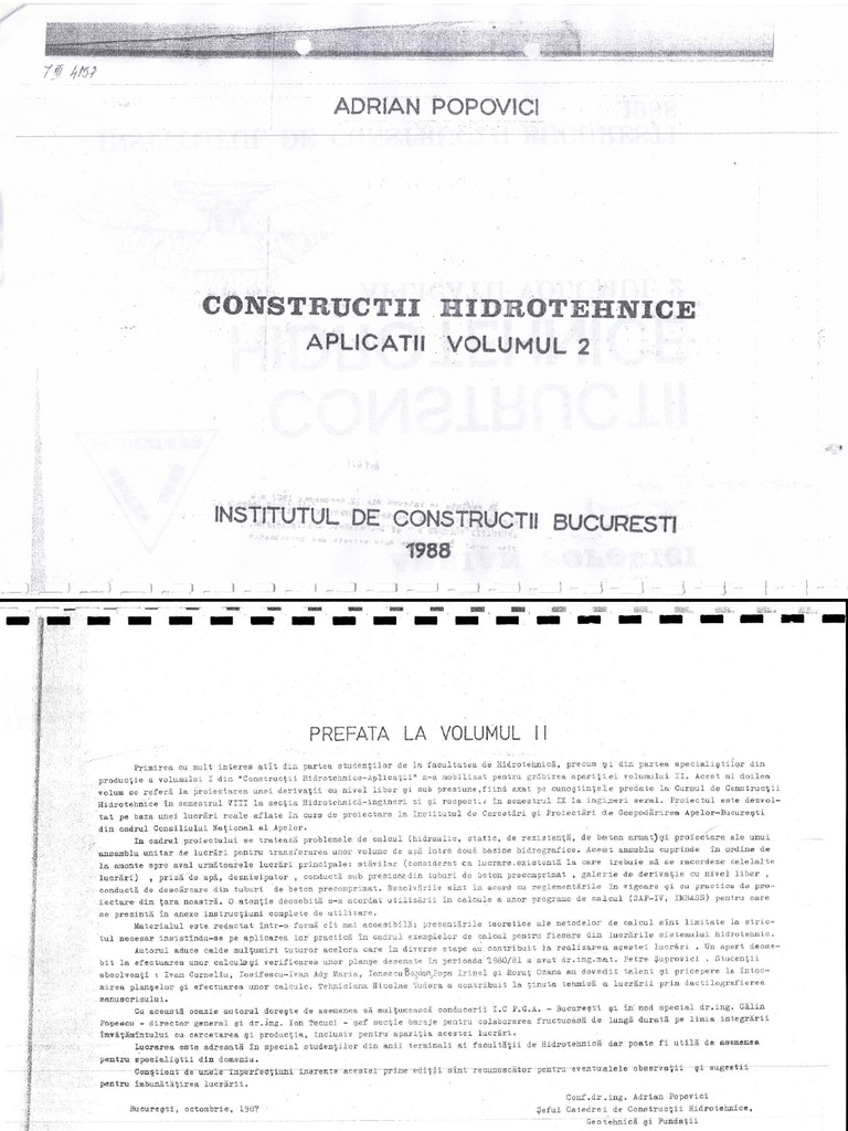 Constructii Hidrotehnice Vol.2 | PDF