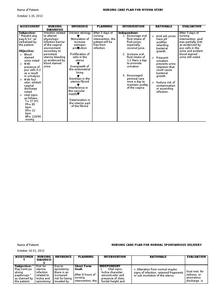 OB nursing care plan | Healing | Infection