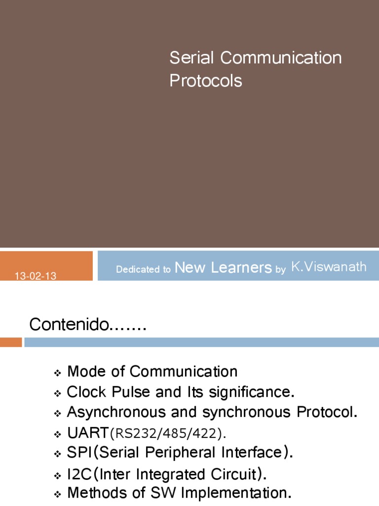 Serial Communication Protocols | PDF | Electronic Engineering ...