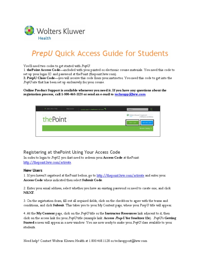 NEW PrepU Quick Access Guide For Students | PDF | Human–Computer ...