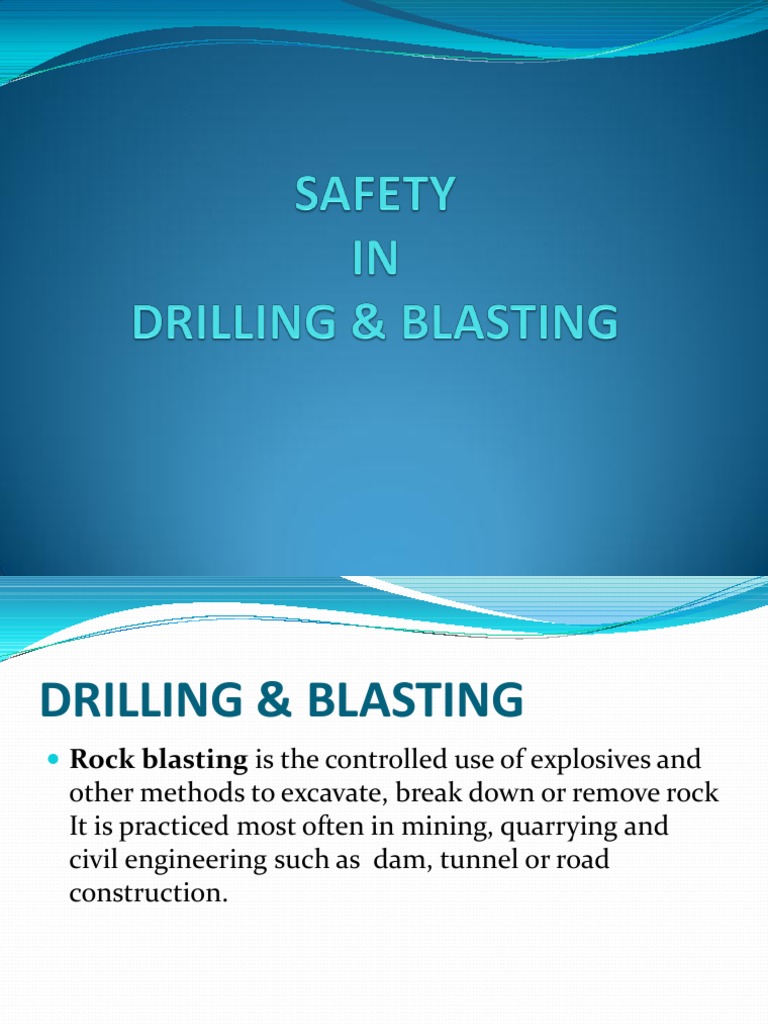 Ch.4 Safety in Drilling & Blasting | PDF | Explosive Material | Transport