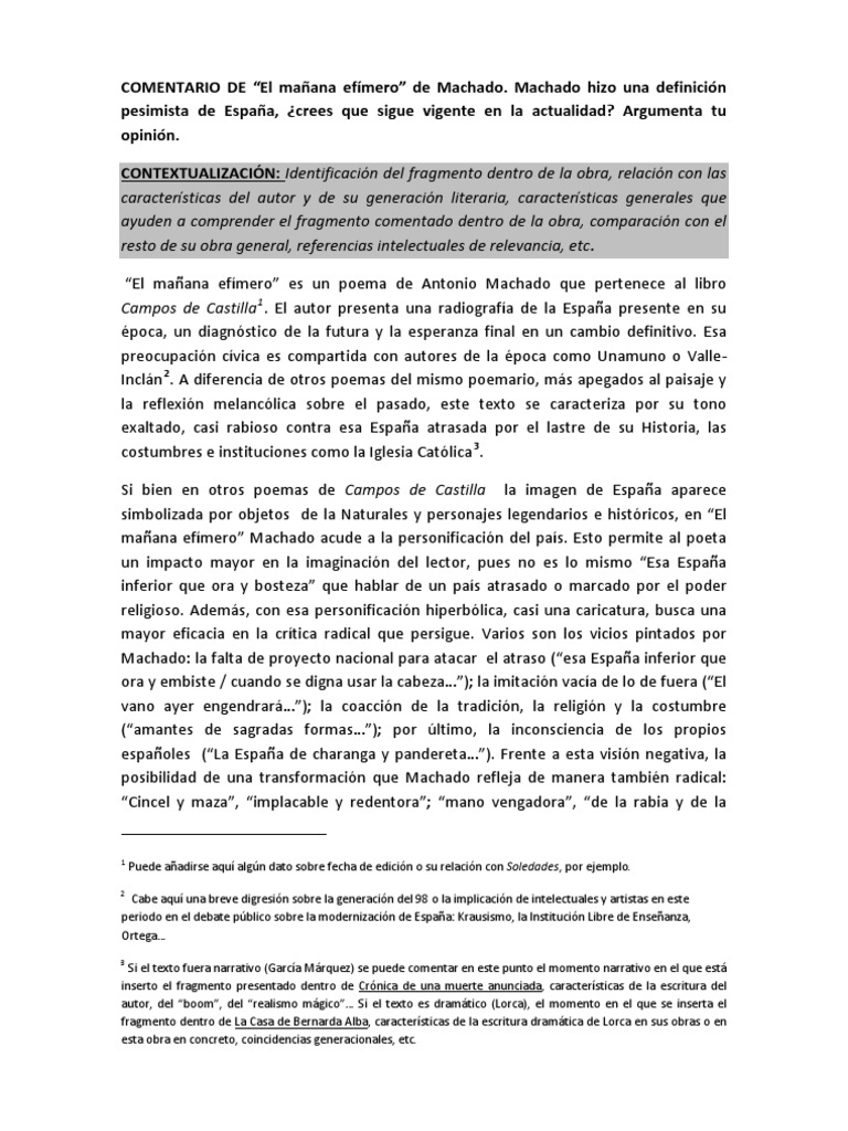 Ejemplo de Comentario Literario | Federico García Lorca | Autor ...