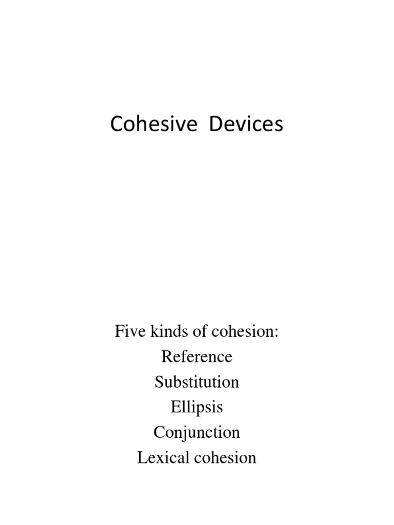 Types of Cohesive Devices Explained | PDF | Language Arts & Discipline